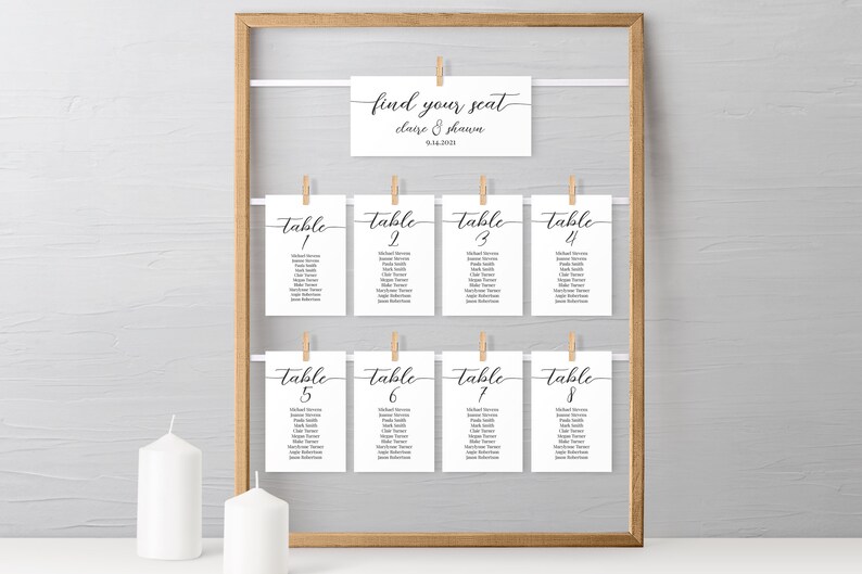 Wedding Seating Table Cards Seating Display Elegant | Etsy