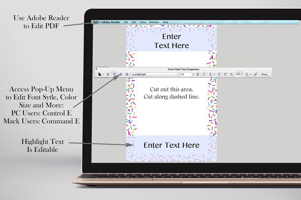 Sprinkle Editable Photo Prop Frame Sprinkles Theme Photo - Etsy