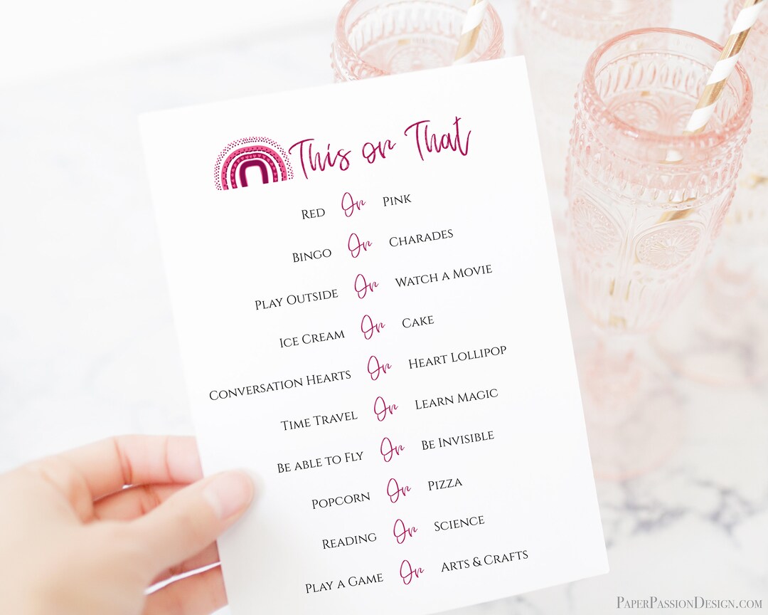 Valentine's Day Zoom or Class Party Game, This or That Game Template ...