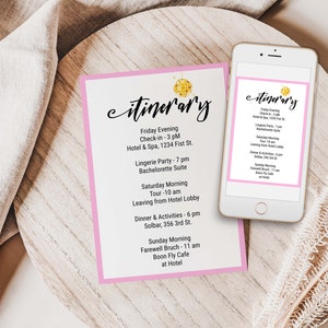 Disco Ball Itinerary Template Details Card 70s 80s Theme - Etsy