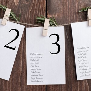 Wedding Seating Table Cards, Poster, Elegant Simple Design Display 100% ...