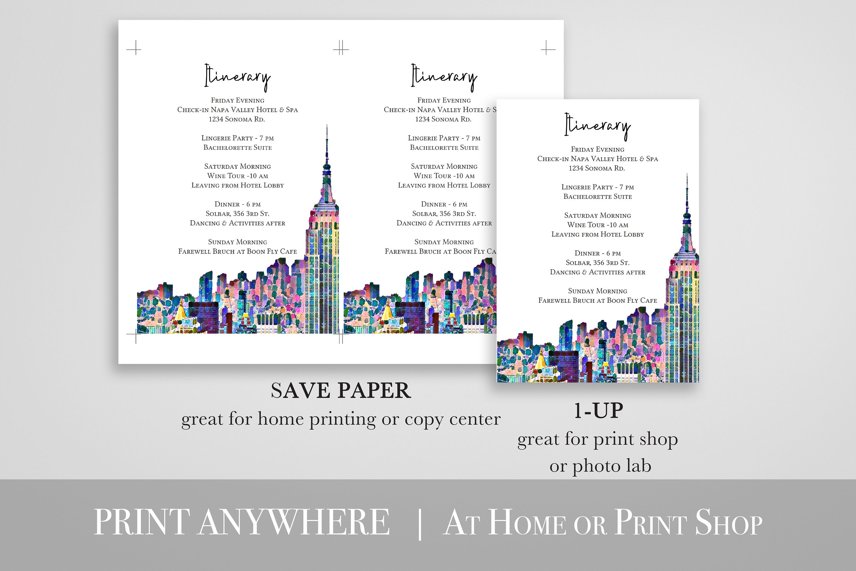 The Big Apple Bachelorette Party Invitation Template NYC Art | Etsy