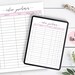 Package List Template, Shipment Log, Purchase Tracker, Printable PDF ...