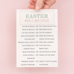 Would You Rather Easter Game, Classroom School Party Game Printable ...