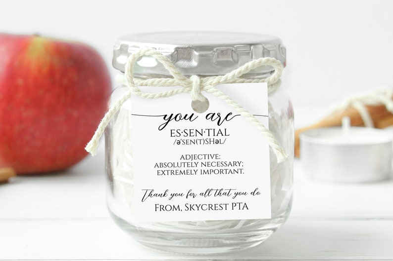 Teacher Appreciation Week Tag Essential Definition Gift Tag | Etsy