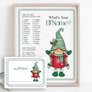 What's Your Elf Name Game, Holiday Activity Sign & Card Template ...