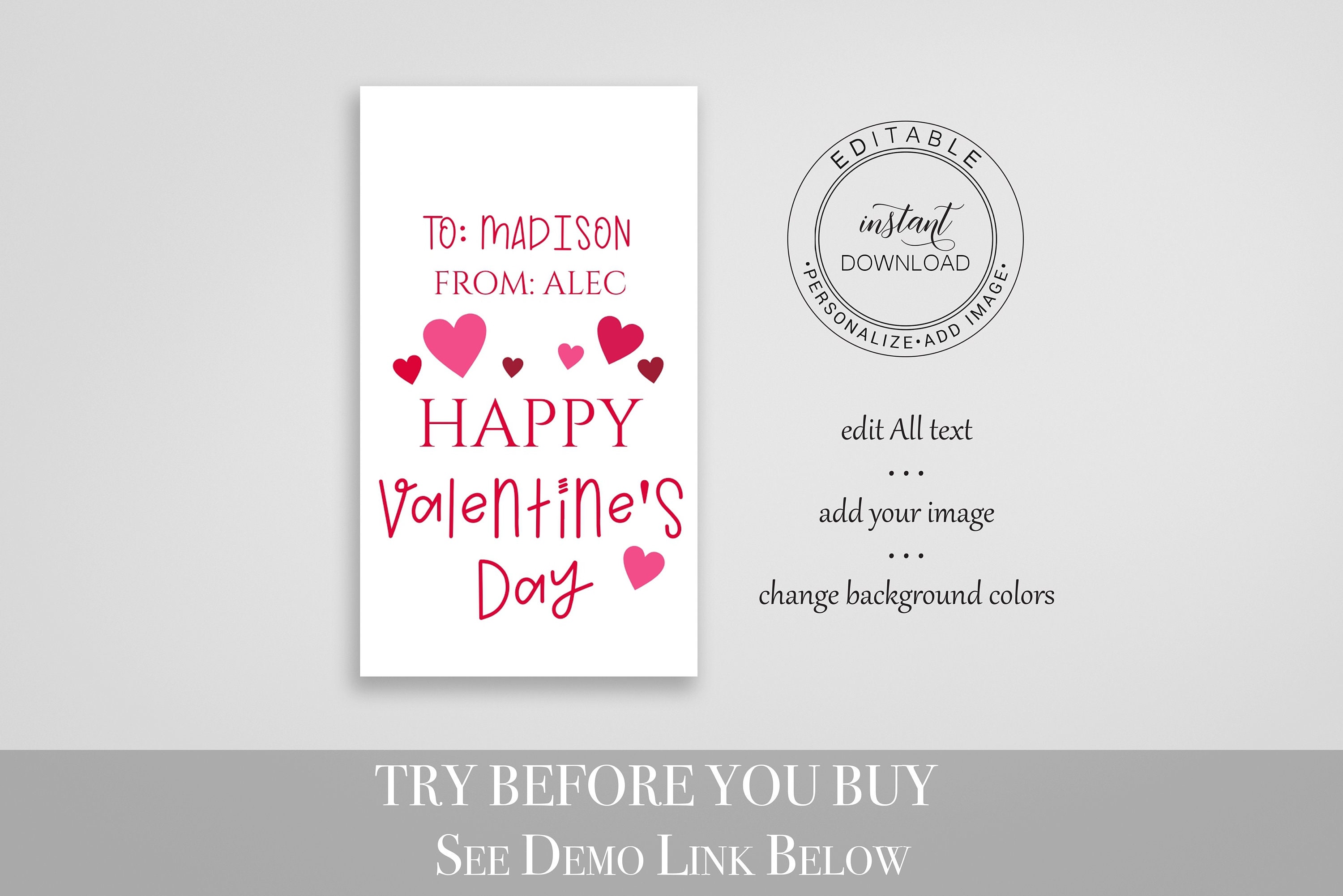 Heart Valentine's Day Tag Children Valentine Favor Tag - Etsy