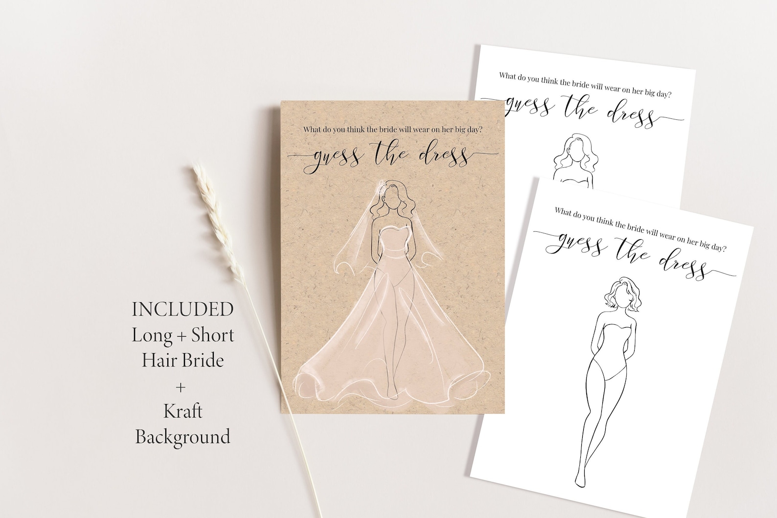 Guess the Dress Bridal Shower Game: Editable Printable (digital ...