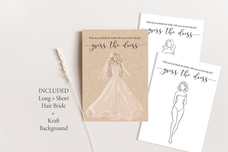 Guess the Dress Bridal Shower Game: Editable Printable (digital ...