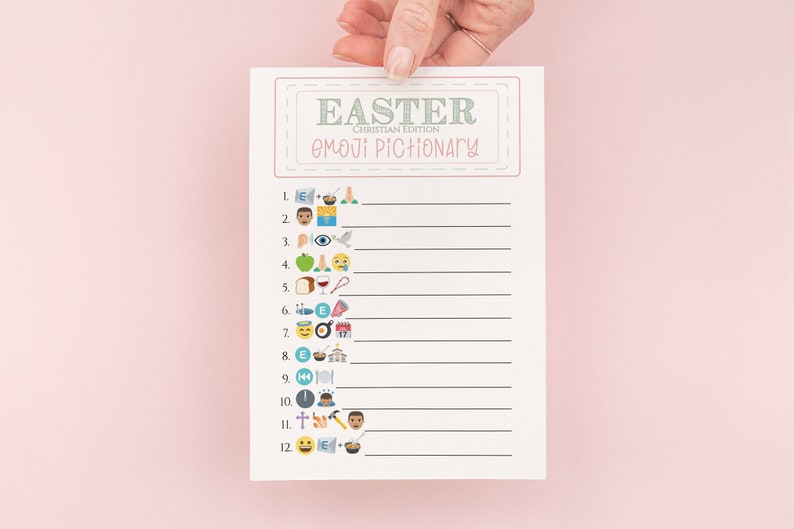 Easter Bible Party Game Printable Emoji Pictionary Christian | Etsy