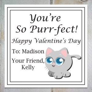 Editable Kitty Valentine~ Cat Printable Valentine ~ Child's Valentine ...