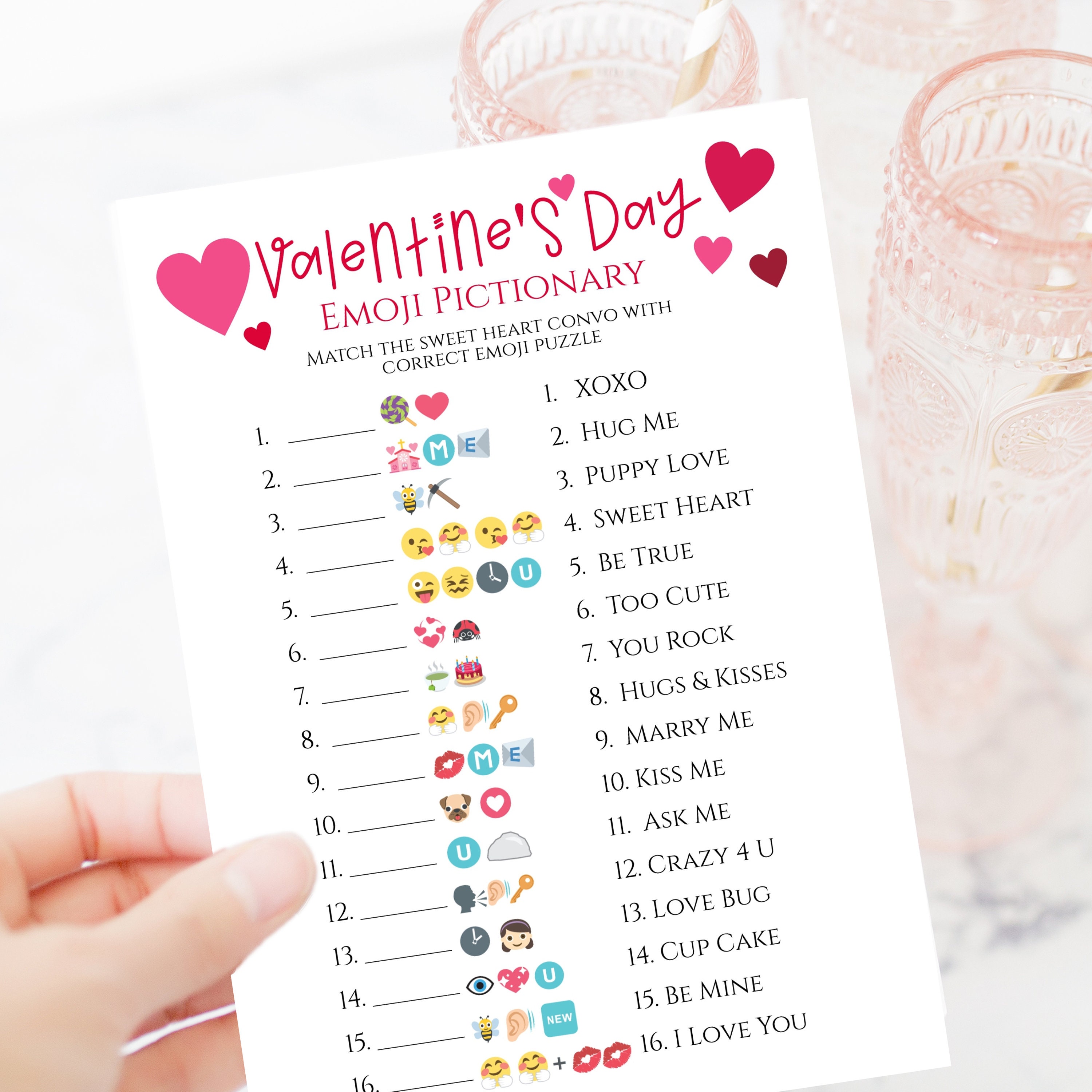 Valentine Conversation Heart Emoji Pictionary Zoom School | Etsy