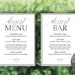 Modern Elegant Silver Wedding Menu Template Editable - Etsy