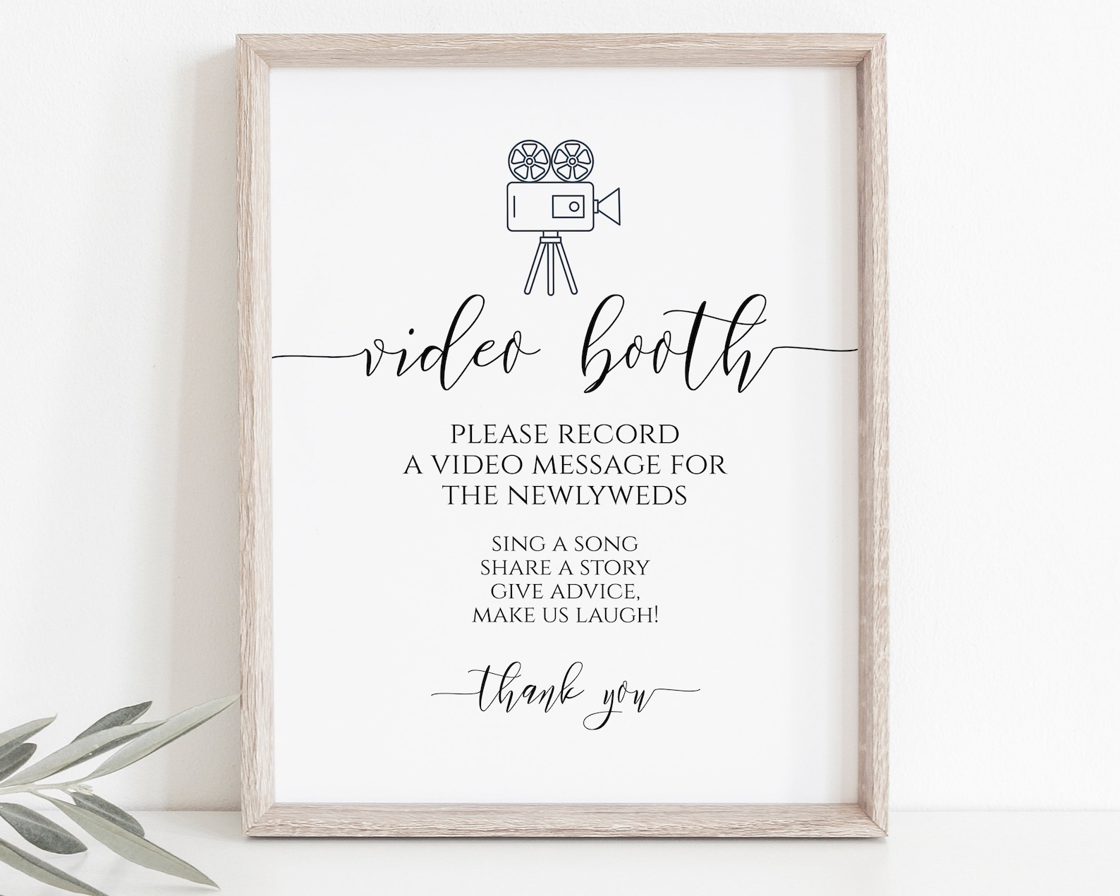 Video Booth Sign Template Video Message Guestbook Leave a - Etsy