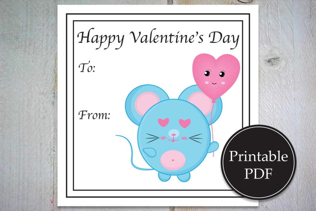 Mouse Valentine Cards: Kids Classroom Exchange (digital Download) - Etsy UK