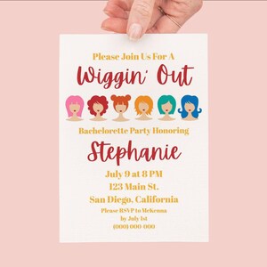 Wiggin' Out Bachelorette Party Invitation Template (digital Download ...