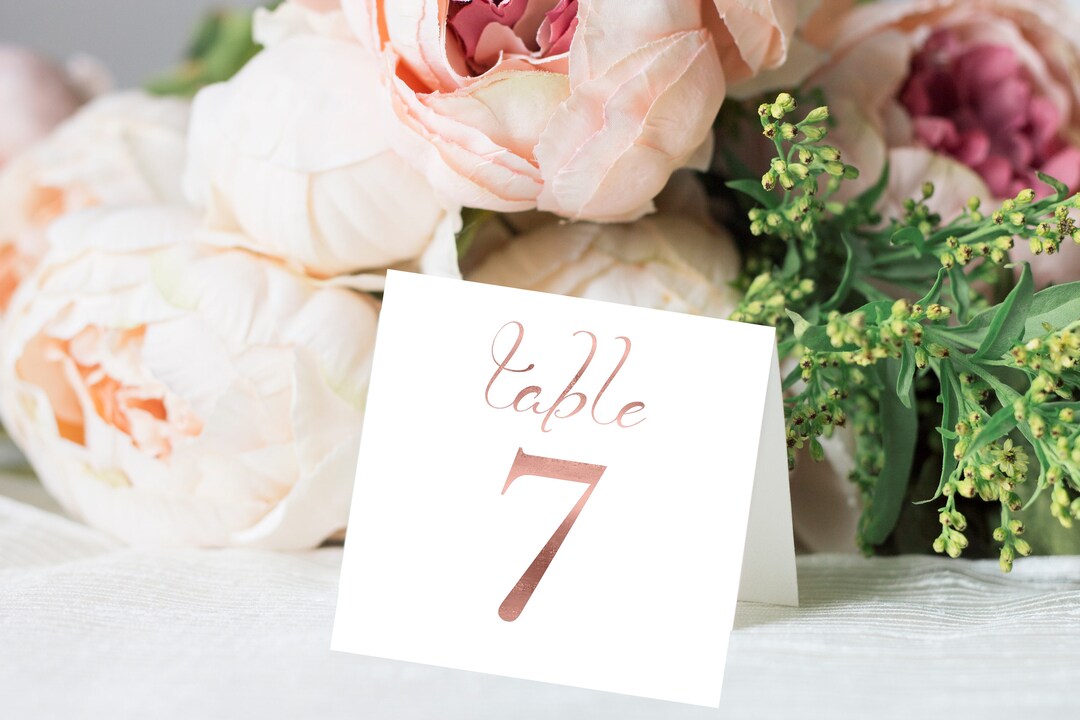 Table Numbers Rose Gold Wedding Square Table Numbers - Etsy