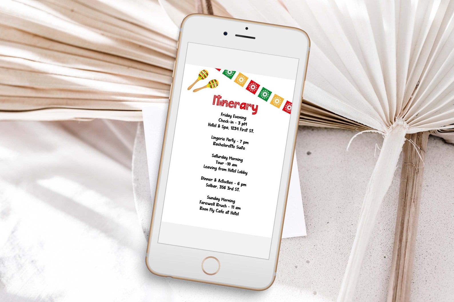 Maraca Itinerary Template Details Card Schedule - Etsy