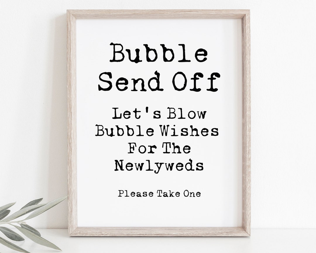 Wedding Send off Sign Template Wedding Sign Bubble Send off - Etsy