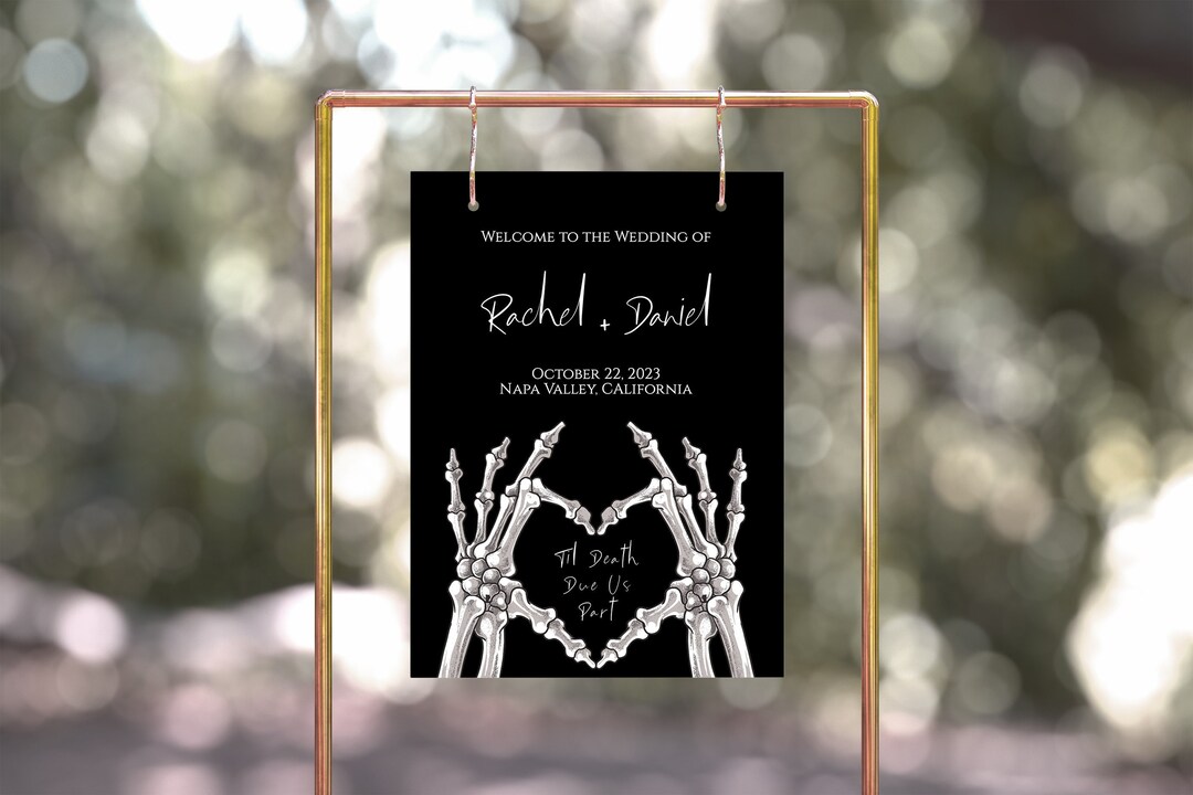 Gothic Wedding Welcome Sign Template, Large Welcome Sign, Halloween ...