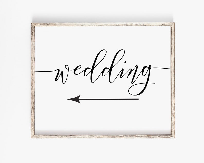 Wedding Directional Sign Wedding Arrow Sign Editable Wedding - Etsy