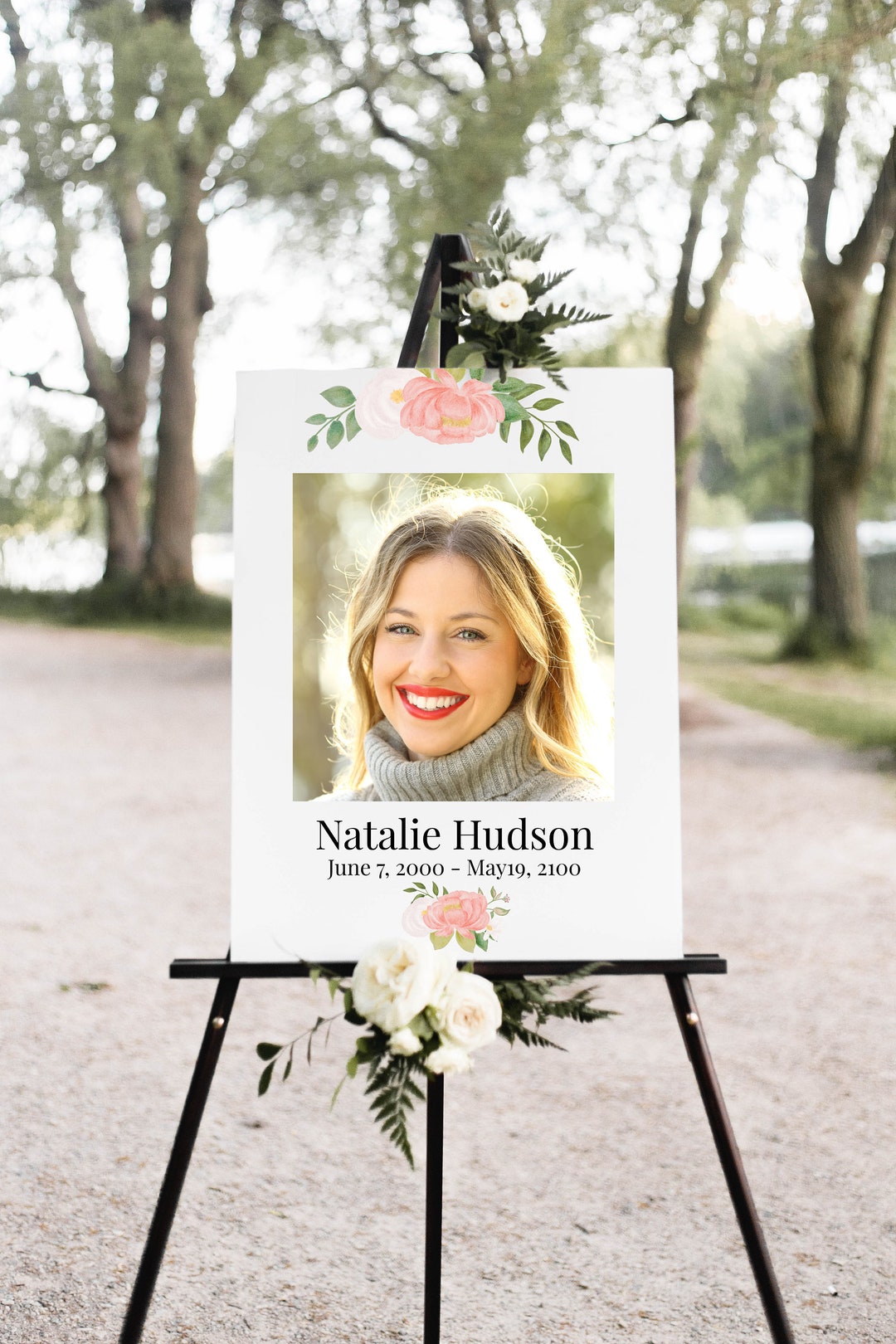 Memorial Sign, Celebration of Life, Memorial Photo Display, Editable ...