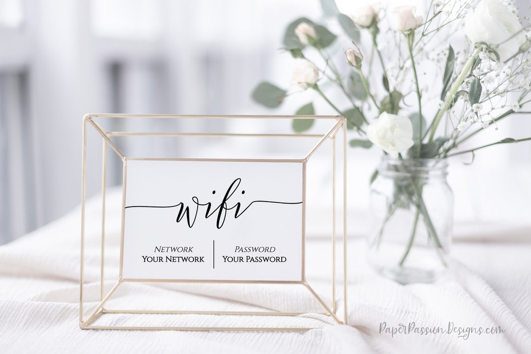 Elegant Calligraphy WIFI Password Sign: Guest Room Decor (instant ...