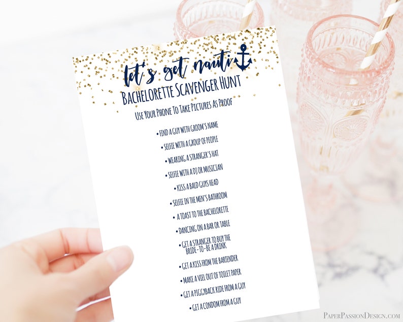 Bachelorette Party Scavenger Hunt Game Card Template Bach | Etsy