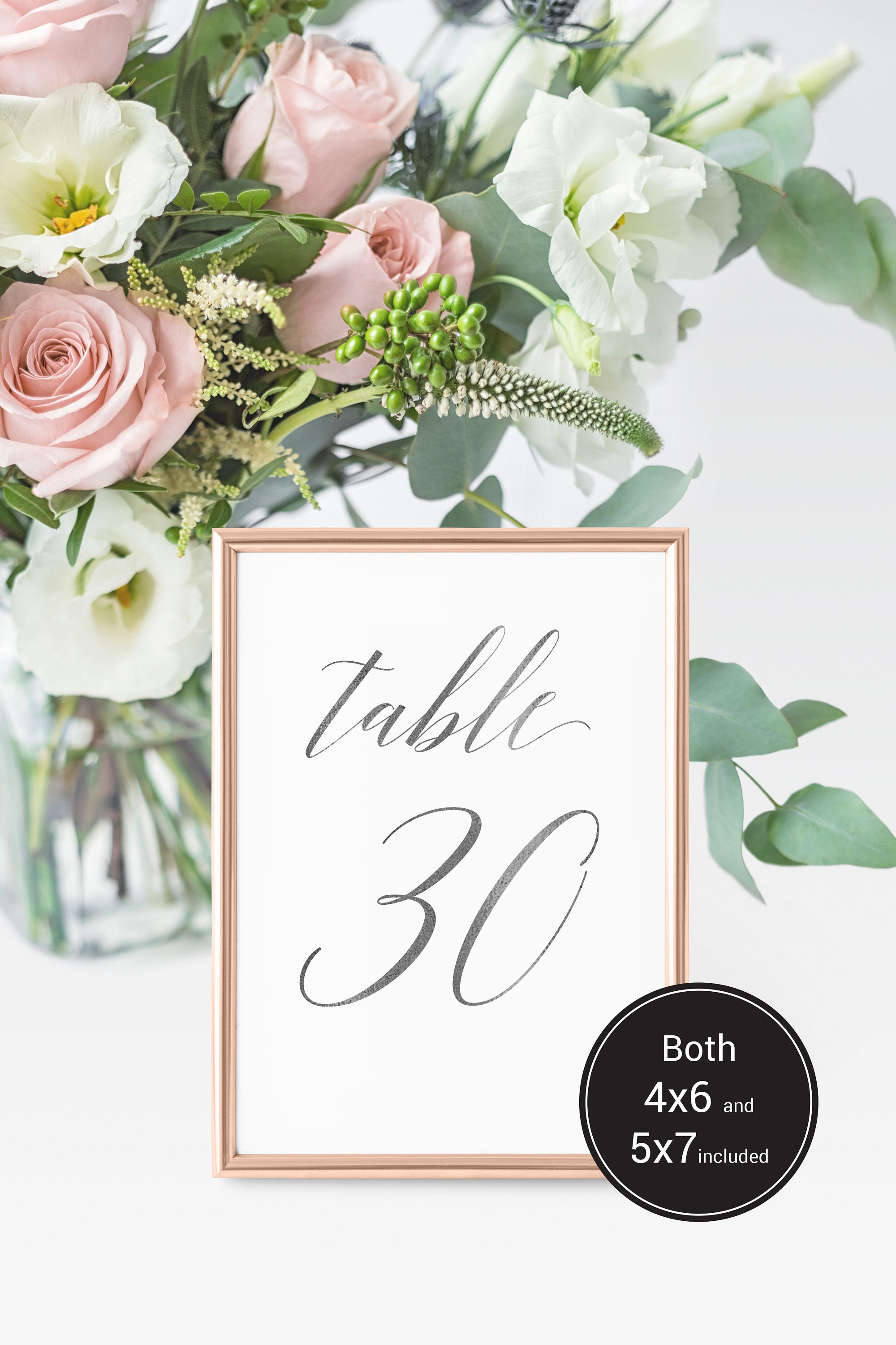 Table Numbers Silver Wedding Table Numbers Printable Classic | Etsy