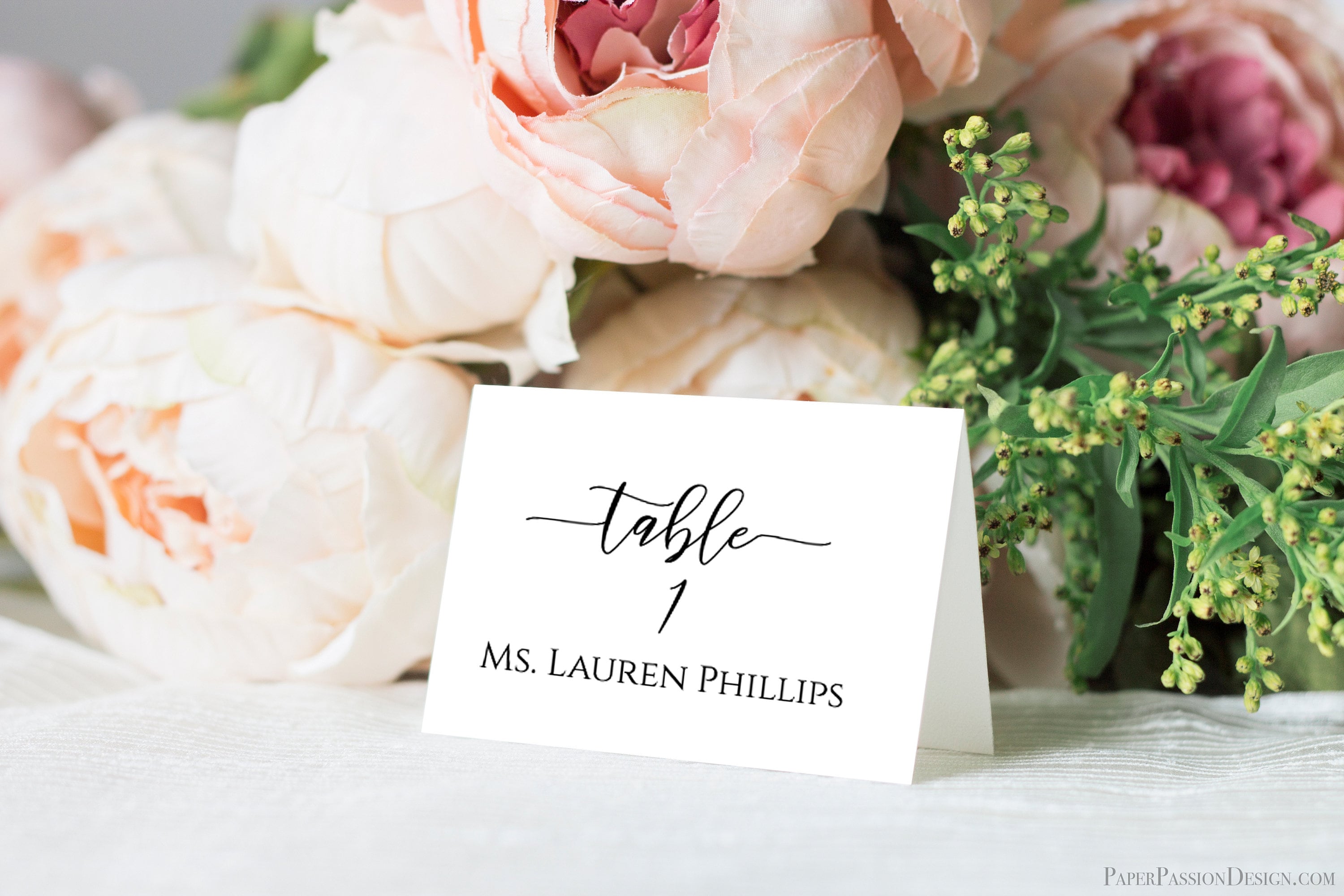 Wedding Table Place Card Template Minimalist Elegant Design - Etsy