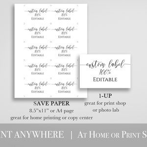 Mini Bottle Label Template, Custom Label, Wine or Champagne Sticker ...