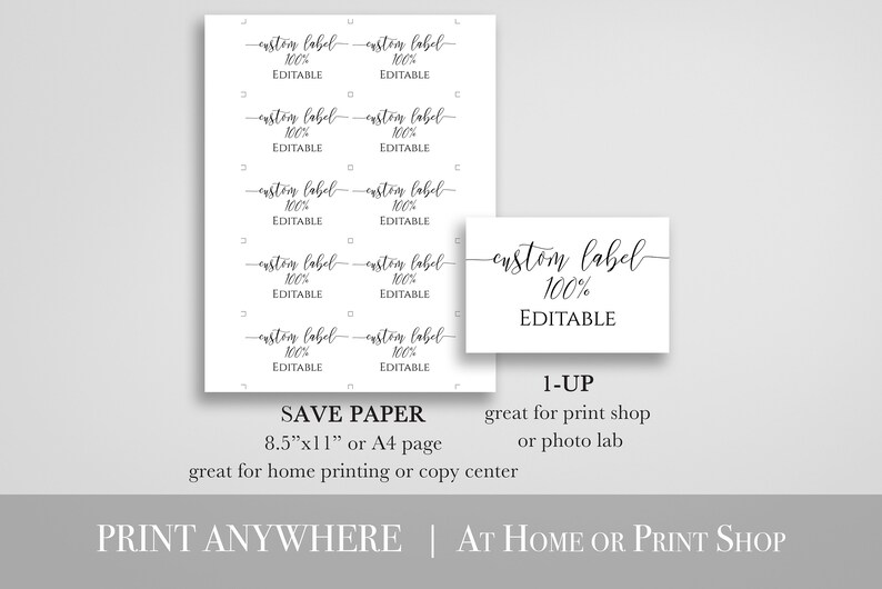 Mini Bottle Label Template Custom Label Wine or Champagne - Etsy