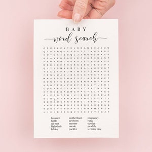 Baby Shower Word Search Game Template, Couple Baby Shower, Baby Gender ...