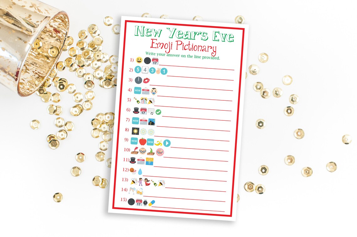 New Year's Eve Emoji Pictionary New Year Party Game - Etsy