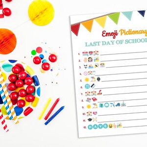 End of the Year School Party Game Printable, Emoji Pictionary, Zoom ...