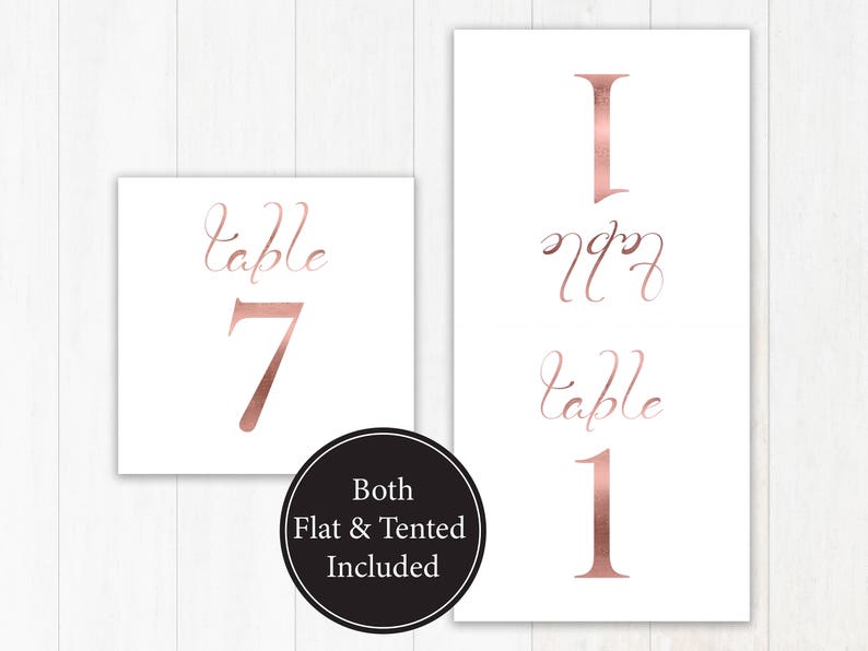 Table Numbers Rose Gold Wedding Square Table Numbers - Etsy