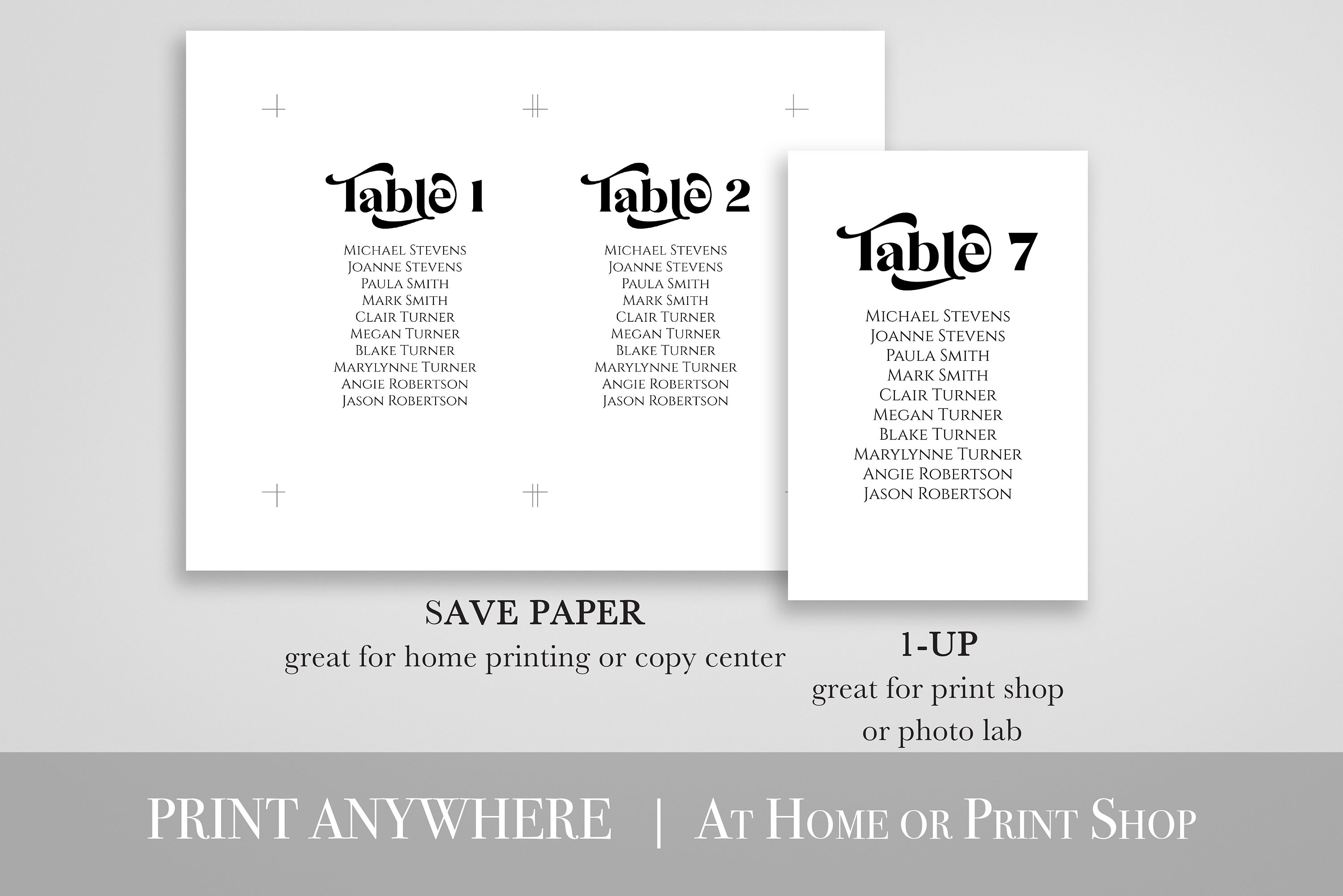 Wedding Table Seating Card Template Wedding Seating Chart | Etsy