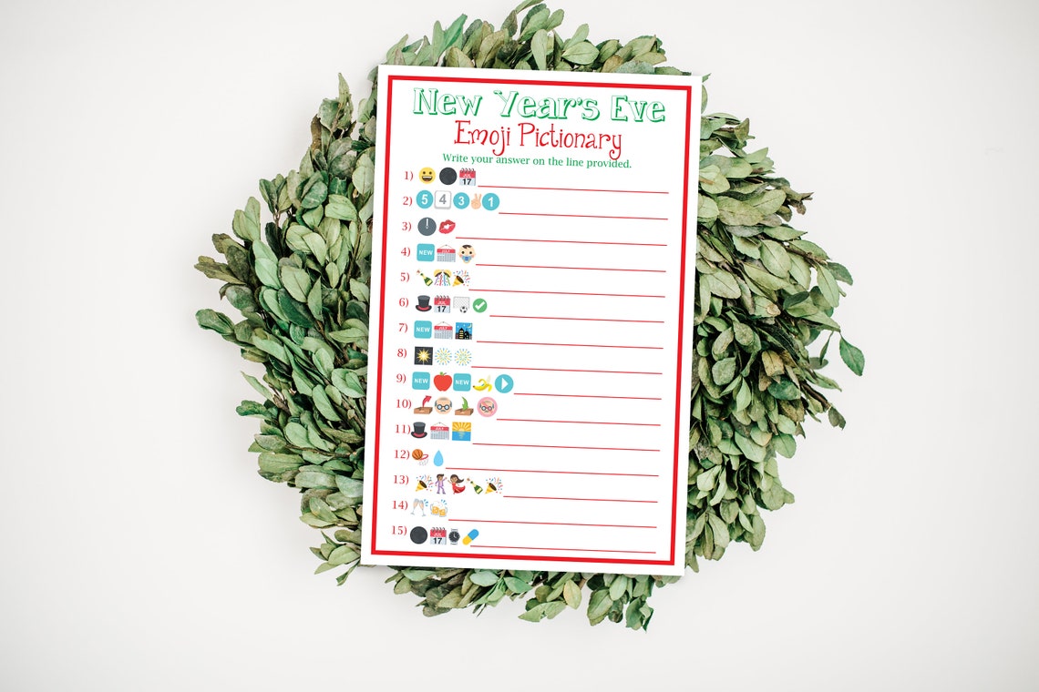 New Year's Eve Emoji Pictionary New Year Party Game - Etsy