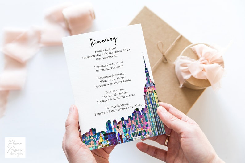 The Big Apple Bachelorette Party Invitation Template NYC Art | Etsy