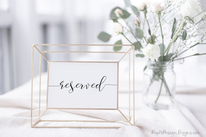 Reserved Sign, Ceremony Reserved for Family, Reception Wedding ...