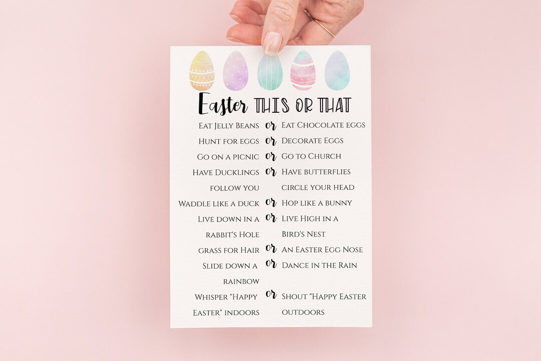 This or That Easter Game, Classroom School Party Game, Zoom Party ...