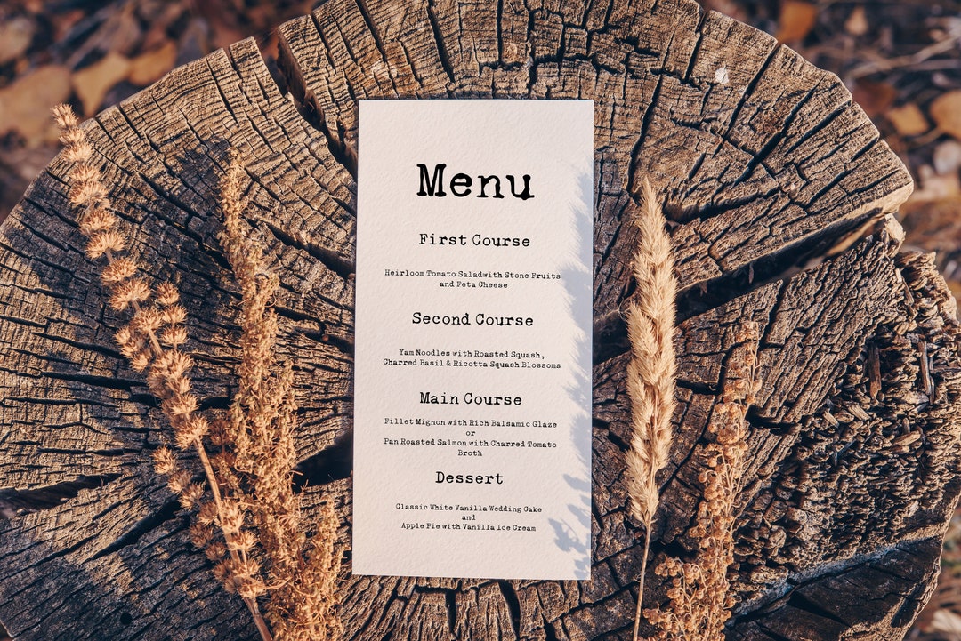 Menu Card Template, Event Table Card, Editable Dinner Menu Card ...