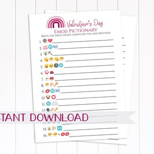 Valentine Party Game, Emoji Pictionary, Zoom School Party, Valentine's ...