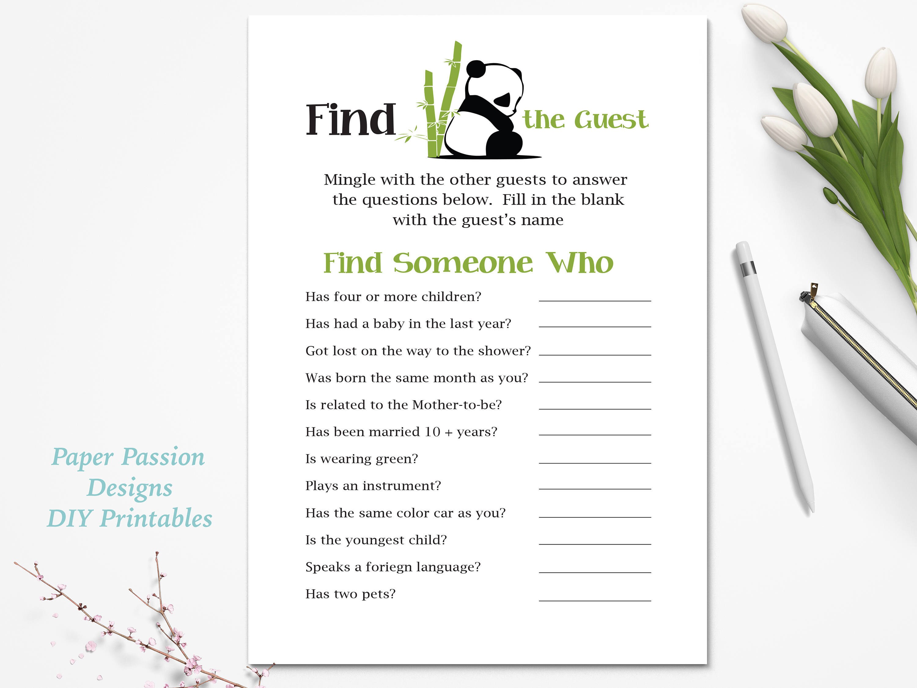 Emoji Nursery Rhyme Quiz Panda Bear Baby Shower Game - Etsy