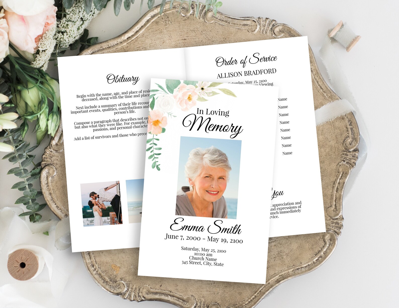 Memorial Package Welcome Sign Program Prayer Card Bookmark - Etsy