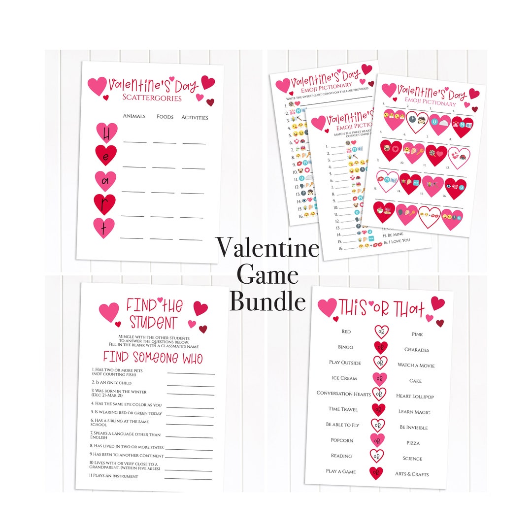 Valentine's Day School Party Game Bundle, Zoom Party Activity ...