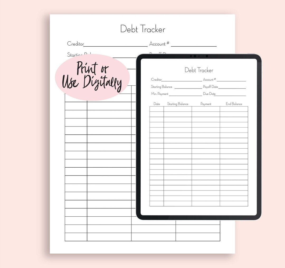 Debt Tracker Bill Ledger Debt Log Printable PDF Goodnotes - Etsy