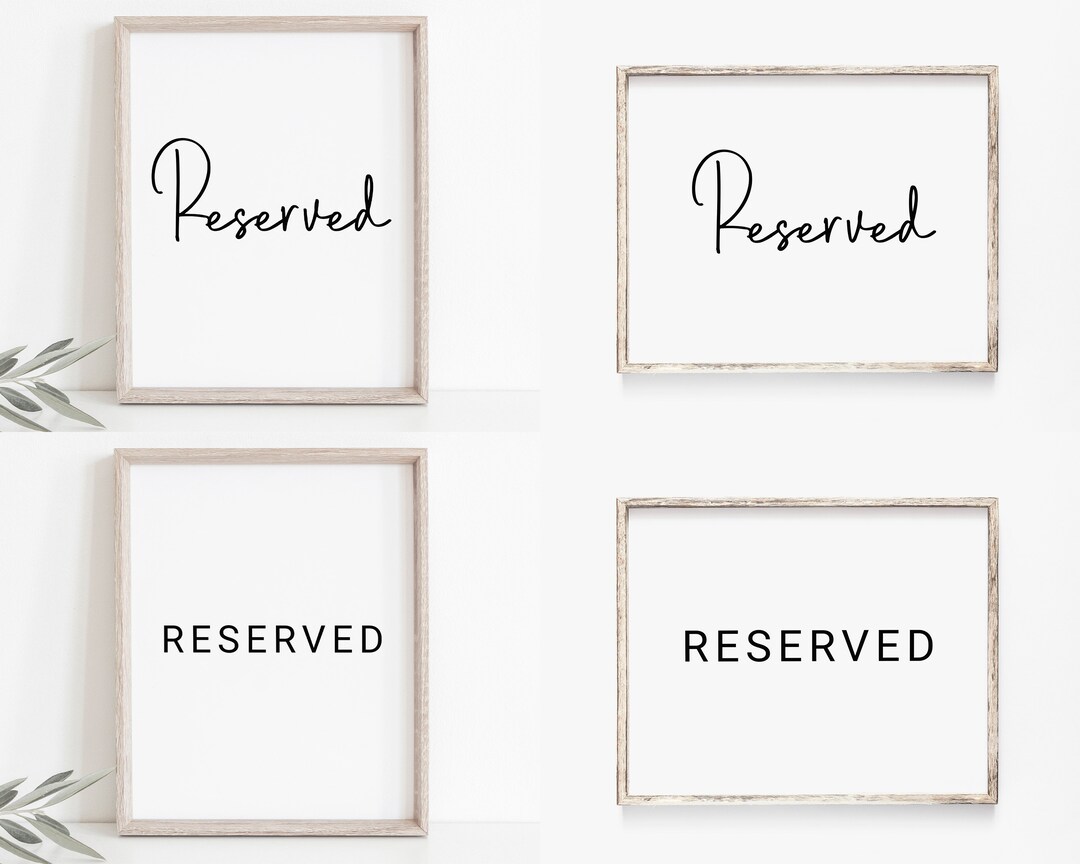 Reserved Table Top Sign, Editable Modern Printable, Wedding Sign ...