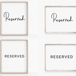 Reserved Table Top Sign, Editable Modern Printable, Wedding Sign ...