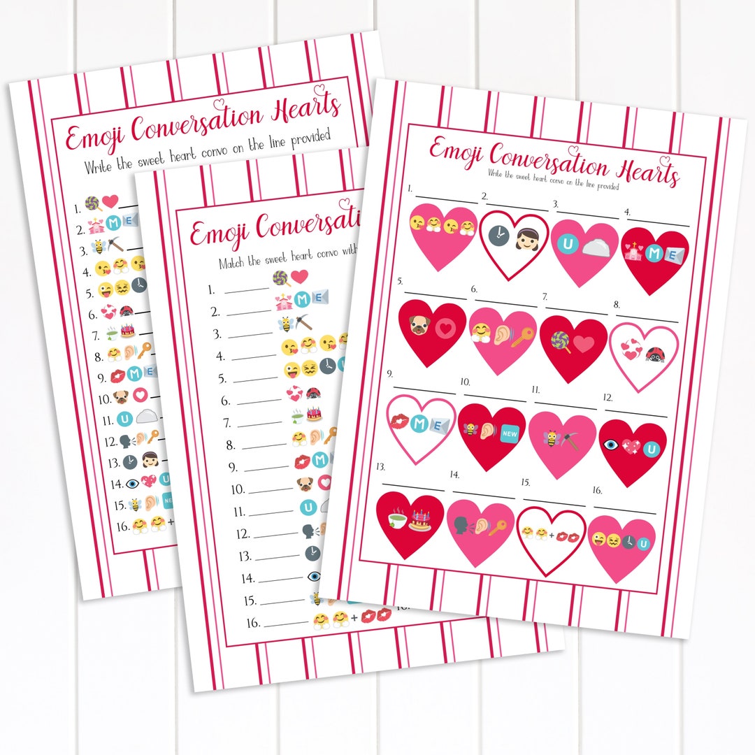 Emoji Valentine Party Game, Pictionary, Zoom School Party, Valentine's ...